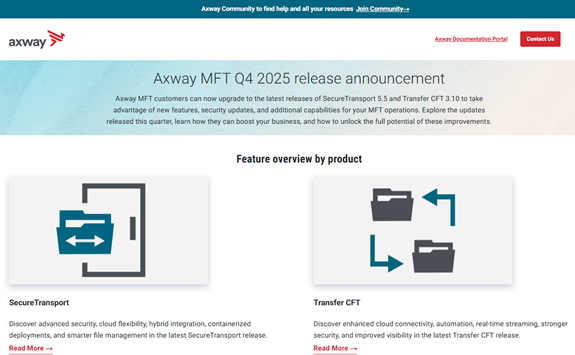 Axway Managed File Transfer – Q4 2025 release